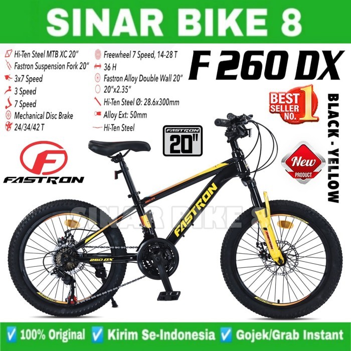 Jual Sepeda Gunung Ukuran 20" 24" dan 26 Inch MTB FASTRON F 260 DX Rem Cakram Remaja Dewasa 21 ...