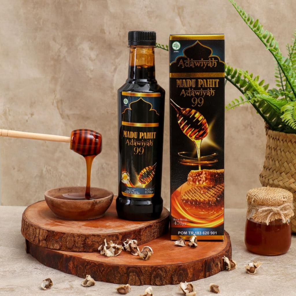 Jual Madu Adawiyah 99 Original Pahit Hitam Ukuran 470ML Asli dari ...