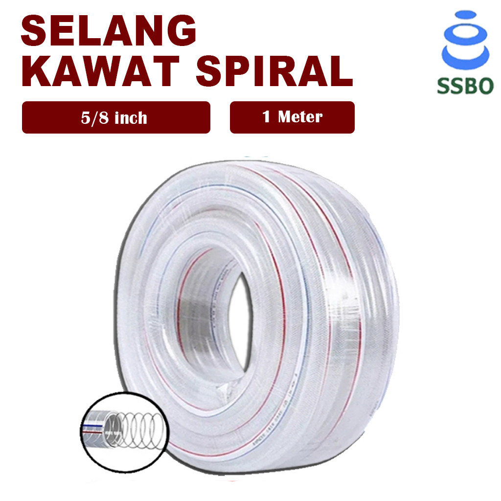 Jual SSBO Selang Bening Kawat 5/8 Inch Permeter Spring Hose Pvc Steel ...