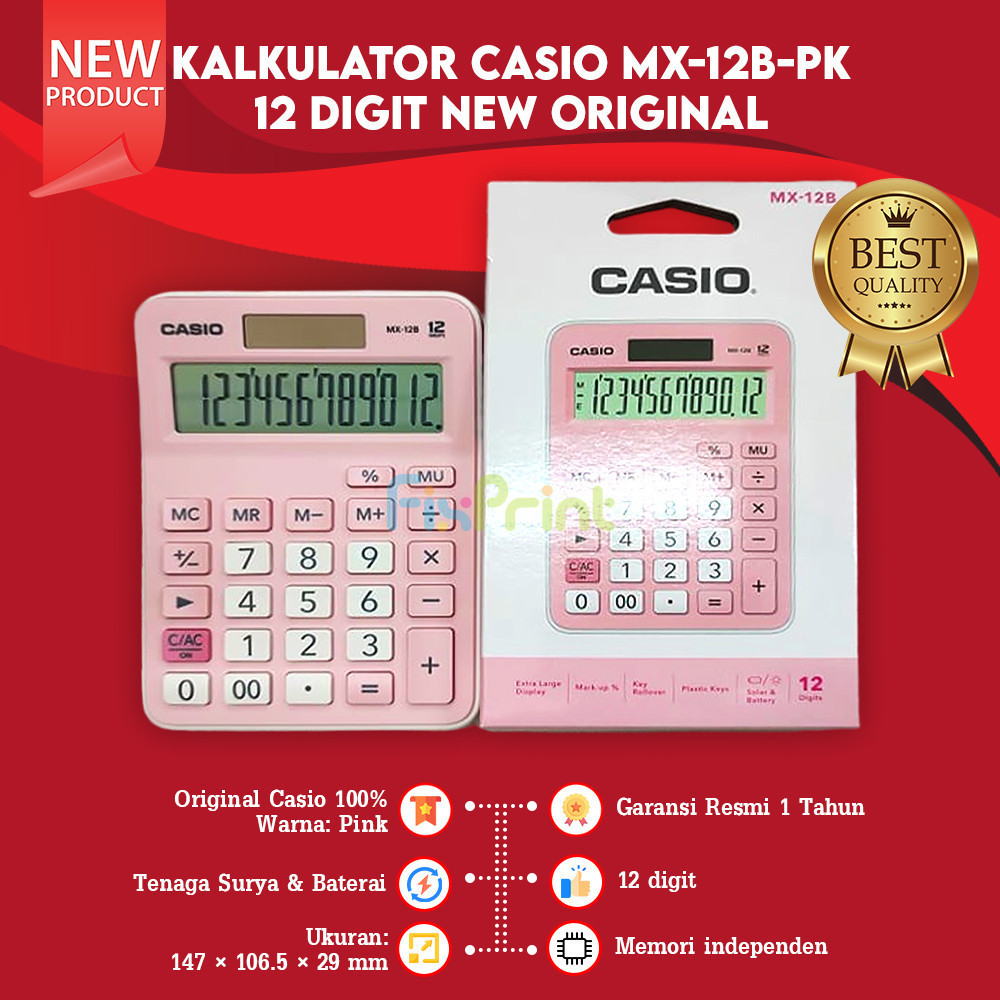 Jual Kalkulator Casio MX 12B Calculator Desktop 12 Digit New Original | Shopee Indonesia