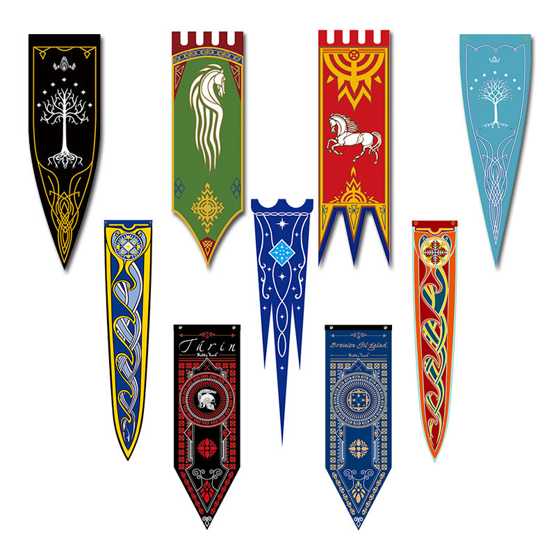 Jual 46x150cm Medieval Kingdom Rohan Gondor Horse Tree Banner Flag Wall ...
