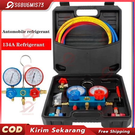 Jual BRASS DOUBLE MANIFOLD MULTI ONE COOL PENGISIAN FREON AC MOBIL AC ...