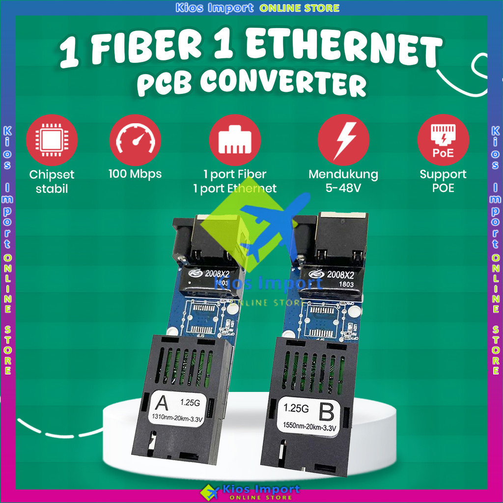 Jual [[ TERBARU ]] KONVERTER MINI PCBA HTB MINI MEDIA 10/100 1 PORT FO ...