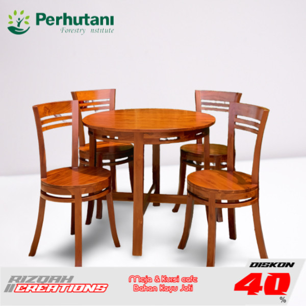 Jual Set Meja dan Kursi Makan Bentuk Lingkaran Kayu Jati Minimalis 4 Kursi | Shopee Indonesia