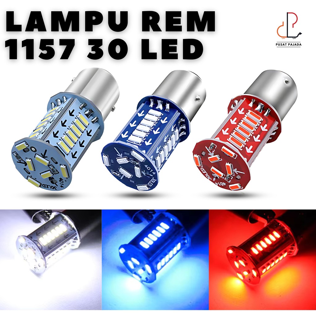 Jual Lampu LED Rem Stop Lamp Motor Mobil Universal 1157 30 Mata Bay15d Bayonet Kedip Strobo ...