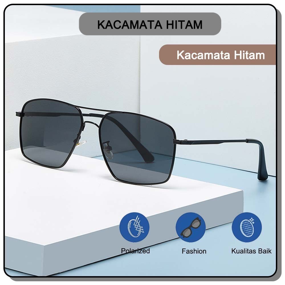 Jual Viendo Frame Kacamata Hitam Polarized Pria Cowok Wanita Retro ...