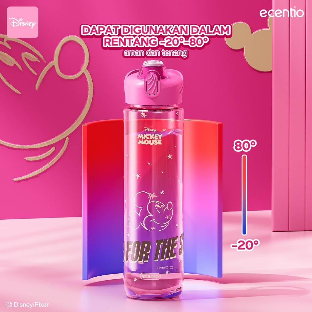 Jual ECENTIO Botol Minum Disney Mickey 1000ml Portable Botol Air Anak ...