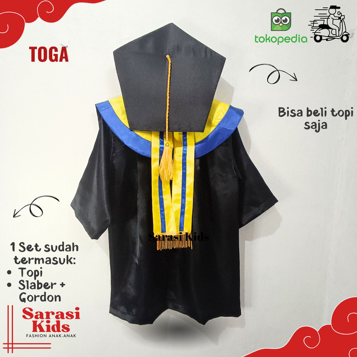 Jual Toga wisuda anak jubah wisuda anak tk sd laki perempuan kostum ...