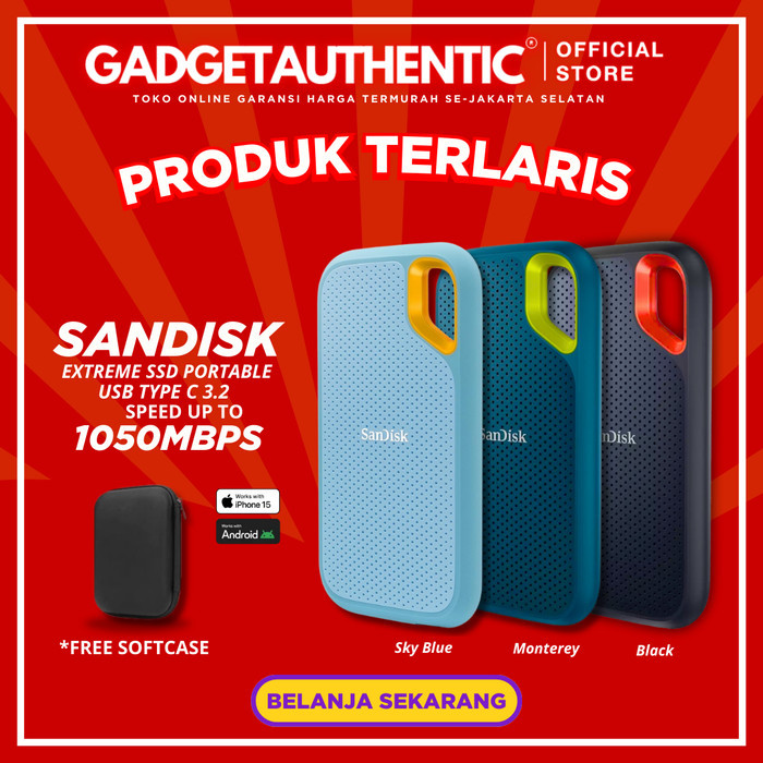 Jual SanDisk Extreme Pro Portable SSD V2 2TB - 1TB 2000MB/s USB 3.2 Type-C - 480GB|E30|800MB ...