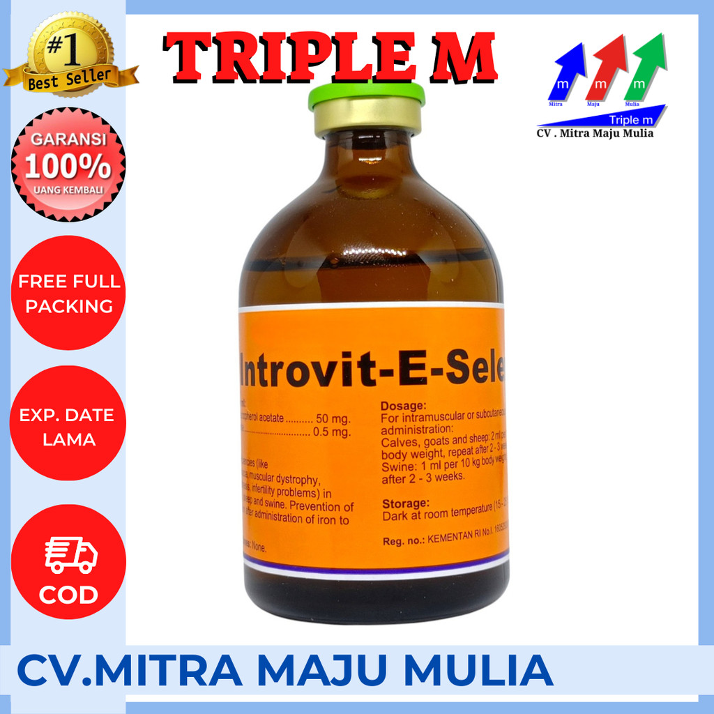 Jual INTROVIT E SELEN 100 ml Vitamin E Selenium Injeksi Hewan Holland ...