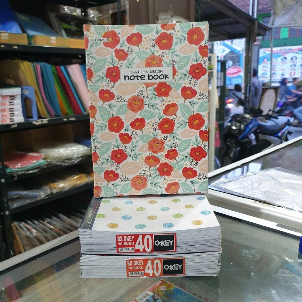 Jual 1 pak (10 buku)Buku Tulis Boxy OKEY 40 Lembar dengan Motif Acak ...