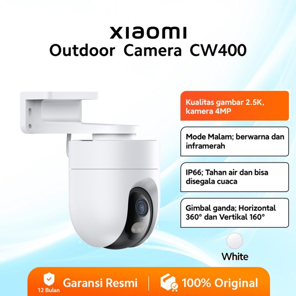 Jual Xiaomi CCTV CW400 Outdoor Camera Resolusi 2.5K IP66 Tahan Air 360 ...