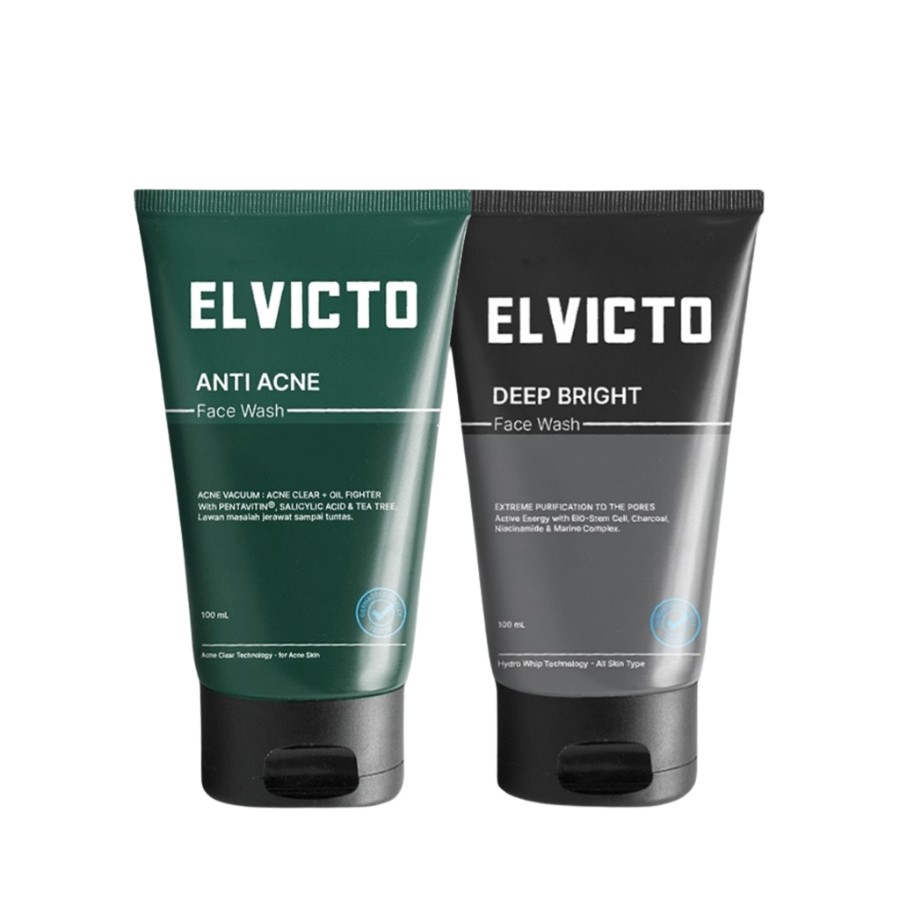Jual ELVICTO Anti Acne Face Wash | Deep Bright | Facial Wash 100 Ml | Shopee Indonesia