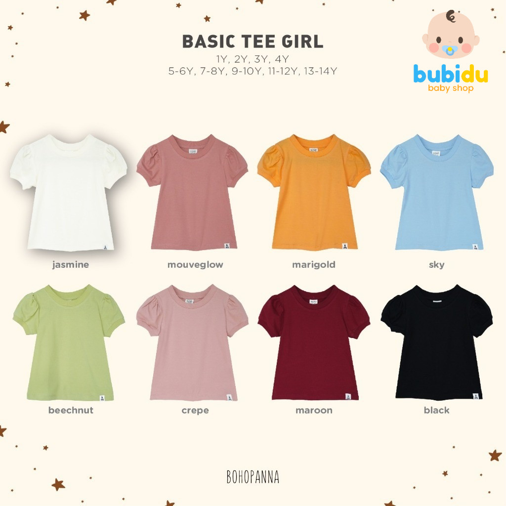 Jual BOHOPANNA Basic Tee Girl | Baju Kaos Atasan Polos Katun Pakaian Anak Perempuan Cewe Cewek 9 ...
