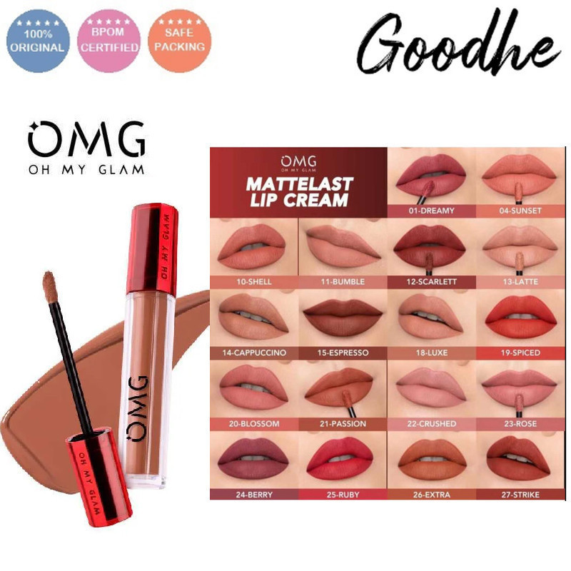 Jual OMG OH MY GLAM Mattelast Kiss Lip Cream 3.5 gr Bisa Ombre | Shopee ...