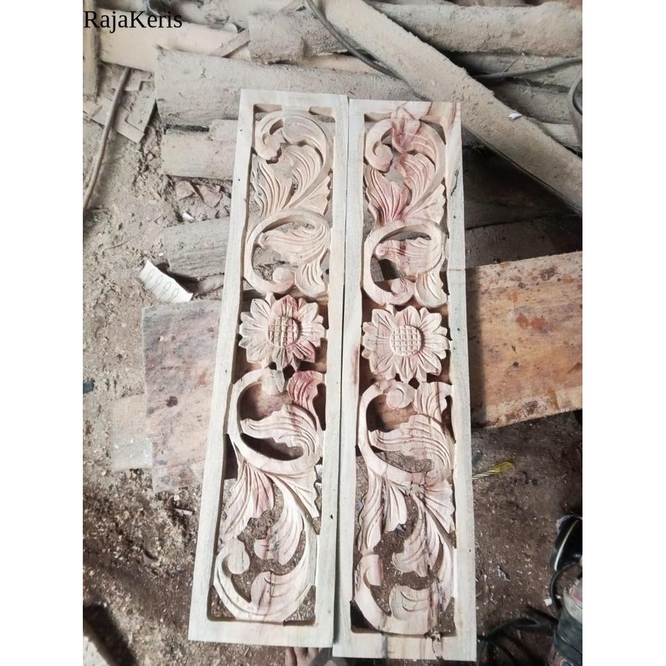 Jual ornamen variasi tempel ukiran bunga matahari memanjang 12 cm x 3 ...