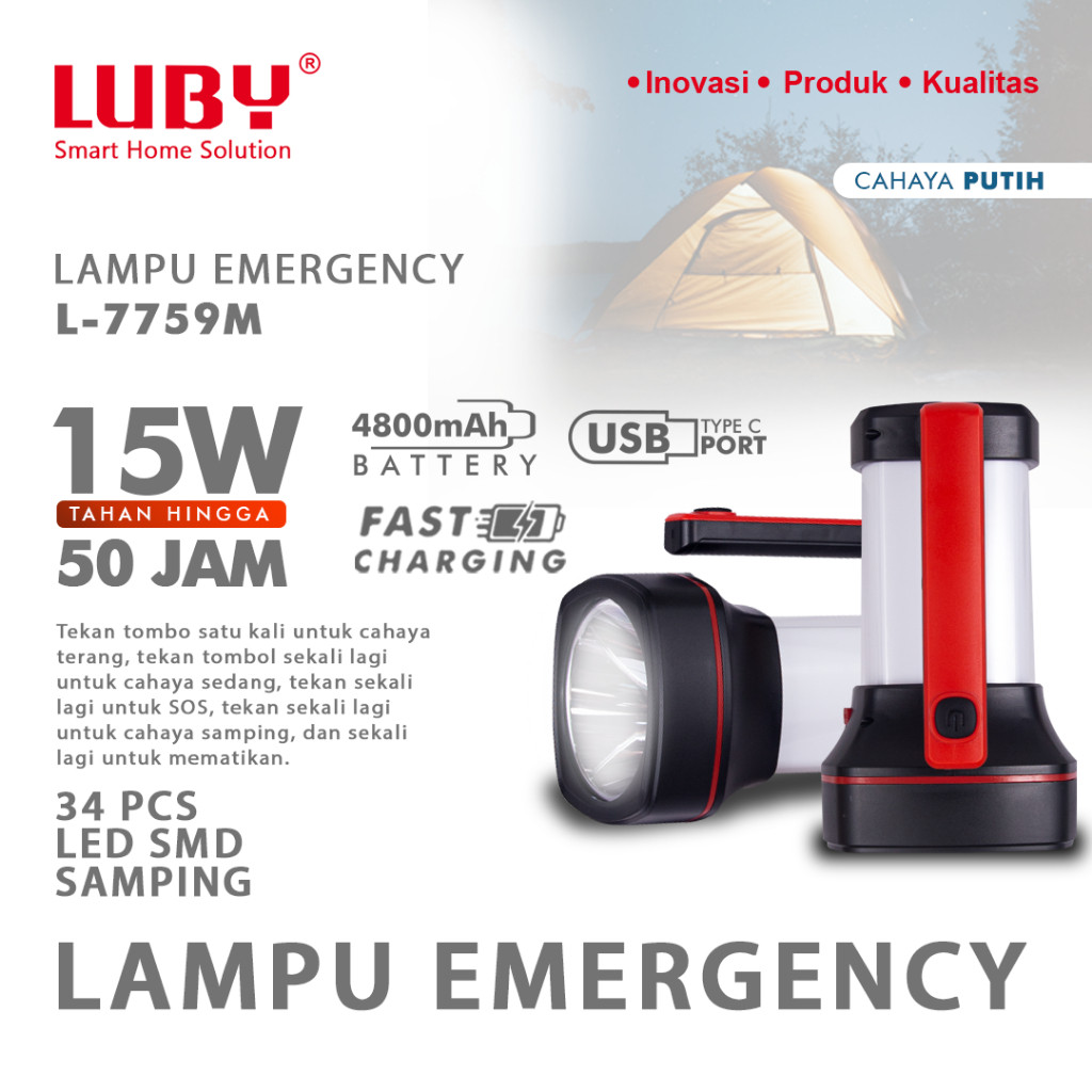 Jual Lampu Emergency / Emergency Light Luby tipe L-7759M | Shopee Indonesia