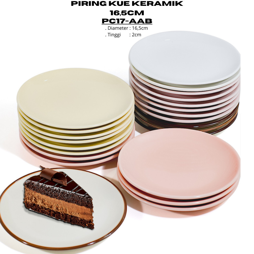 Jual Dessert Plate / Piring Kue Keramik 16,5CM (1PCS) Polos By Indo Keramik Piring Ceper Murah ...