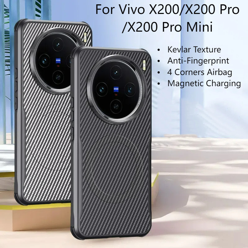 Jual Luxury Kevlar Texture Anti-Fingerprint Magnetic Wilress Charging ...