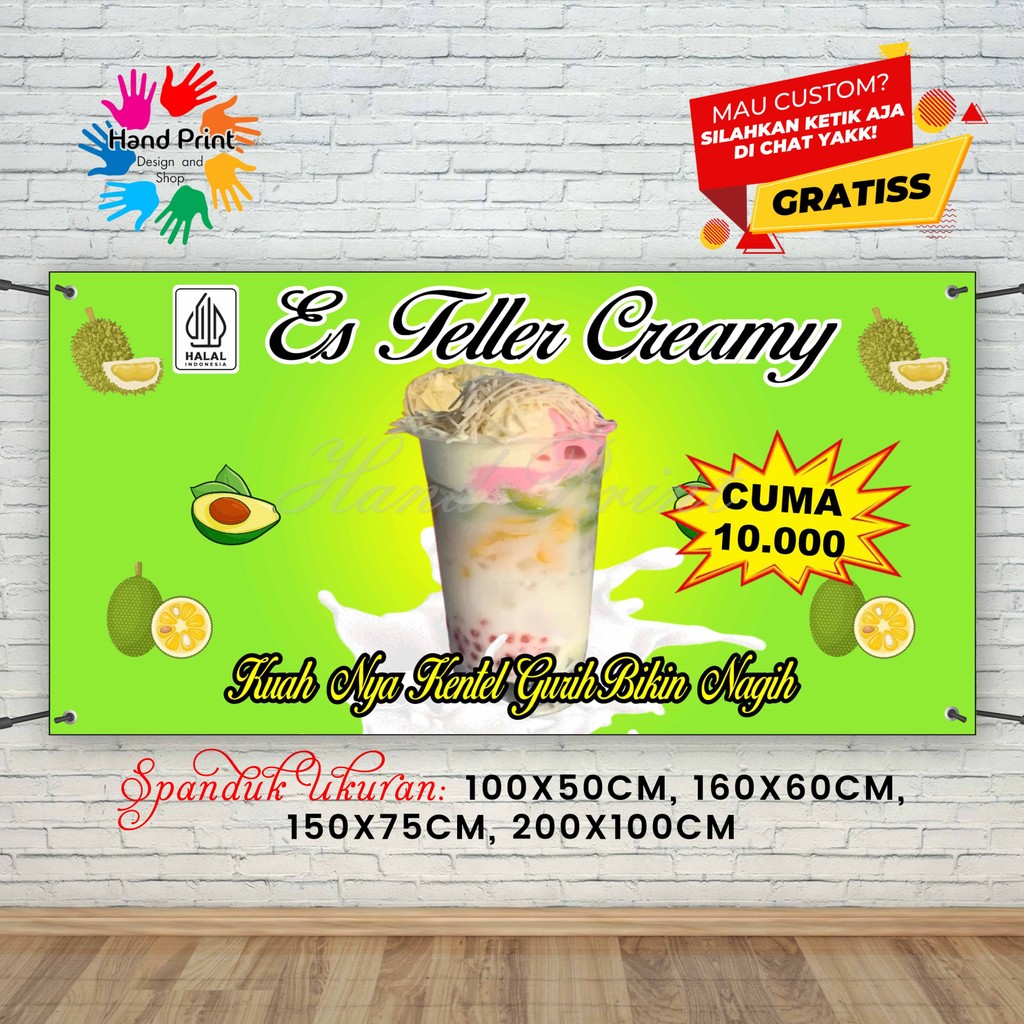Jual Cetak Spanduk Banner Jualan Es Teler Murah Dan Segar MMT Spanduk ...