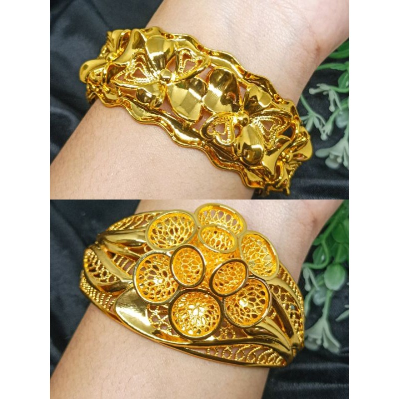 Jual gelang dubai bunga model terbaru lapis emas 24 dengan model yang ...