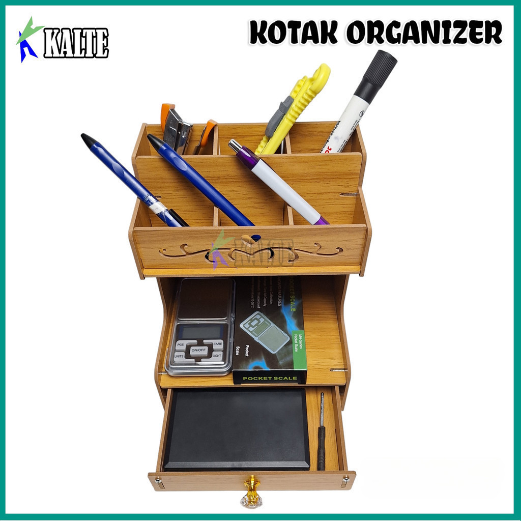 Jual Pen tempat pensil kayu kotak penyimpanan kantor rumah, Organizer ...
