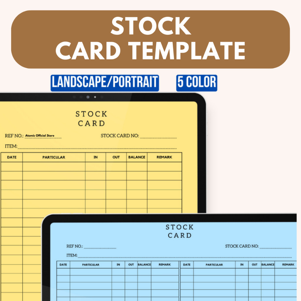 Jual INSTANT Stock Card Template (Portrait + Landscape) Iventory Stock ...