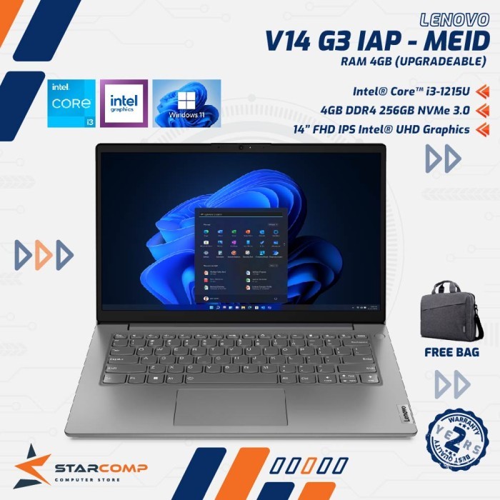 Jual LENOVO V14 G3 MEID Intel Core i3 1215U 4GB 256GB 14" FHD WIN11 - Grey | Shopee Indonesia