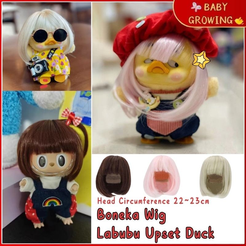 Jual Boneka Wig Labubu Upset Duck Fashion Rambut Pendek DIY BDJ Doll 1/ ...