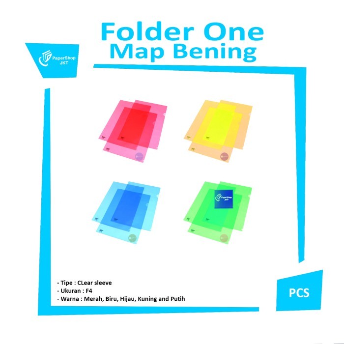 Jual ⭐BISA COD⭐ Map L / Map Bening Folder One Folio / F4 Warna Merah ...