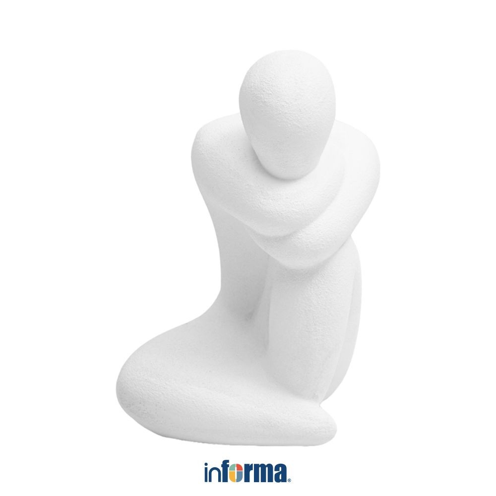 Jual Informa Miniatur Dekorasi Man Sit - Putih Patung Pajangan Meja ...