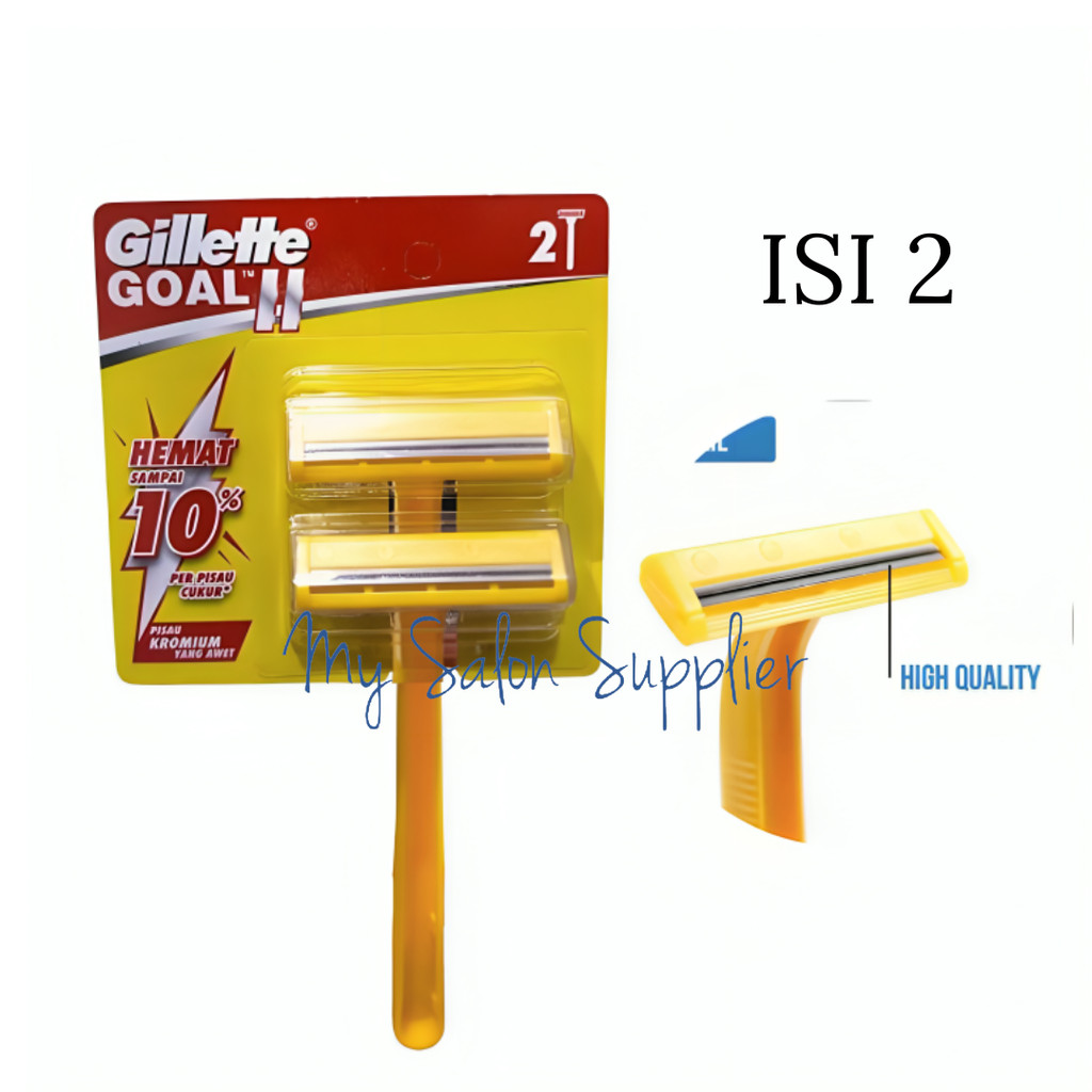 Jual Alat Cukur Pria Gillette Goal II Kuning isi 2 | Shopee Indonesia