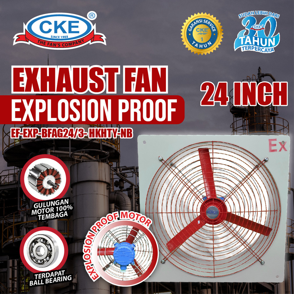 Jual Exhaust Fan Explosion Proof 24 Inch 380V Kipas Blower Hexos Industri 24" Inch Motor Exd II ...