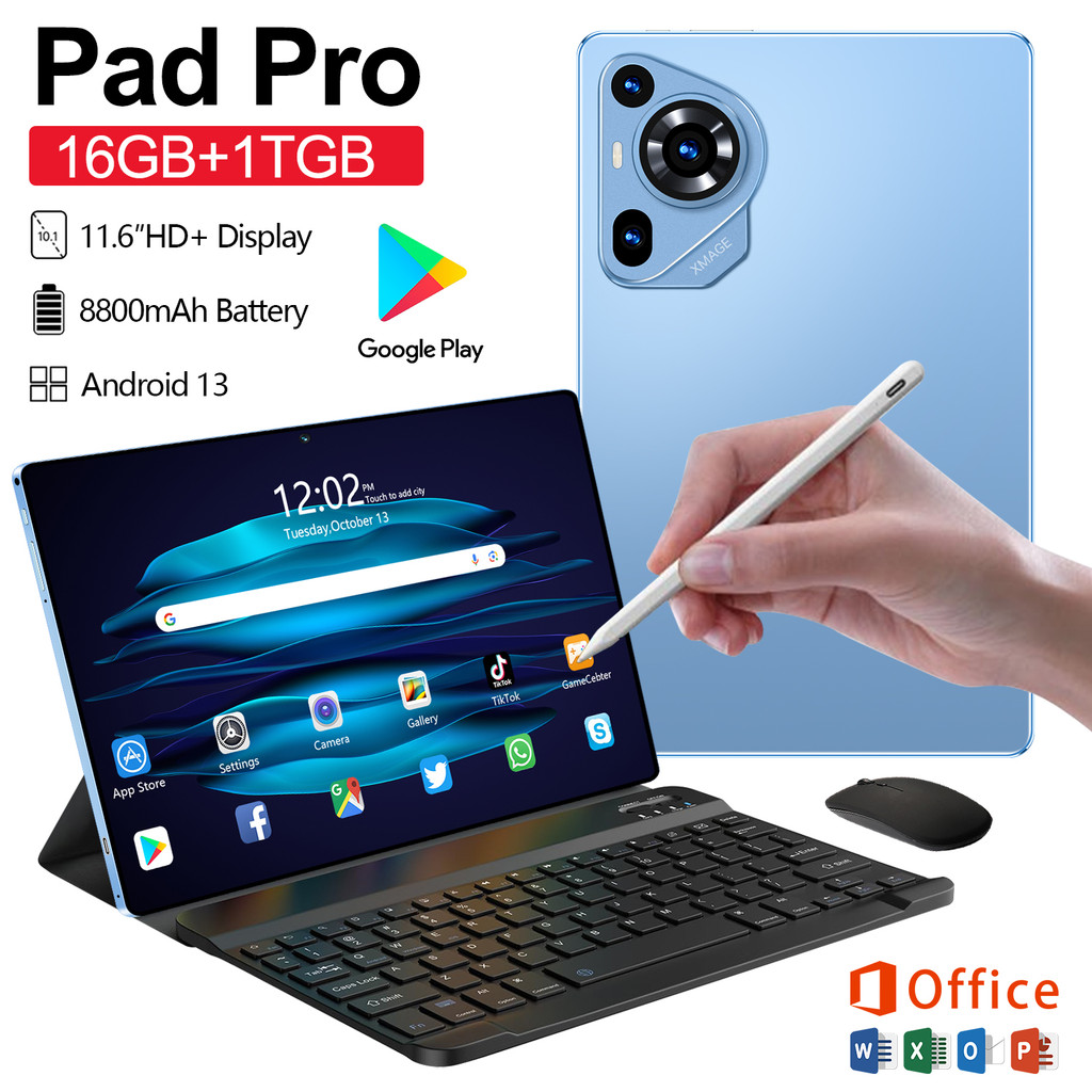 Jual Tablet Padpro 11.6 Inch RAM 16GB + 1024GB ROM Android 5G Layar Penuh untuk Belajar ...