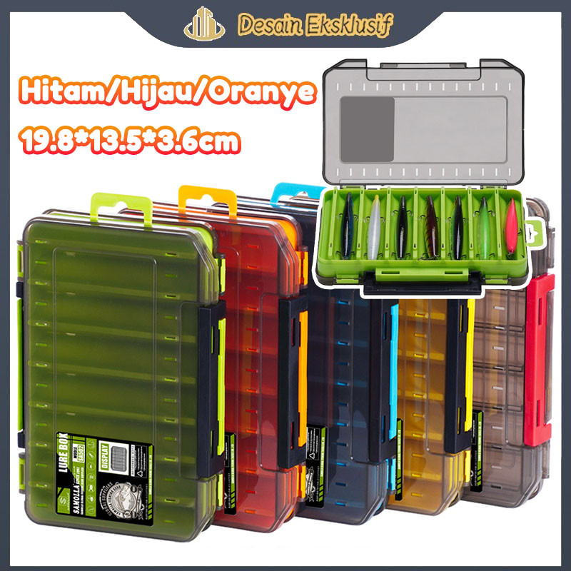 Jual [Ready Stock]Two Sided Plastic Lure Case Box Lure Box Umpan Pancing Metal Jig Box Egi ...