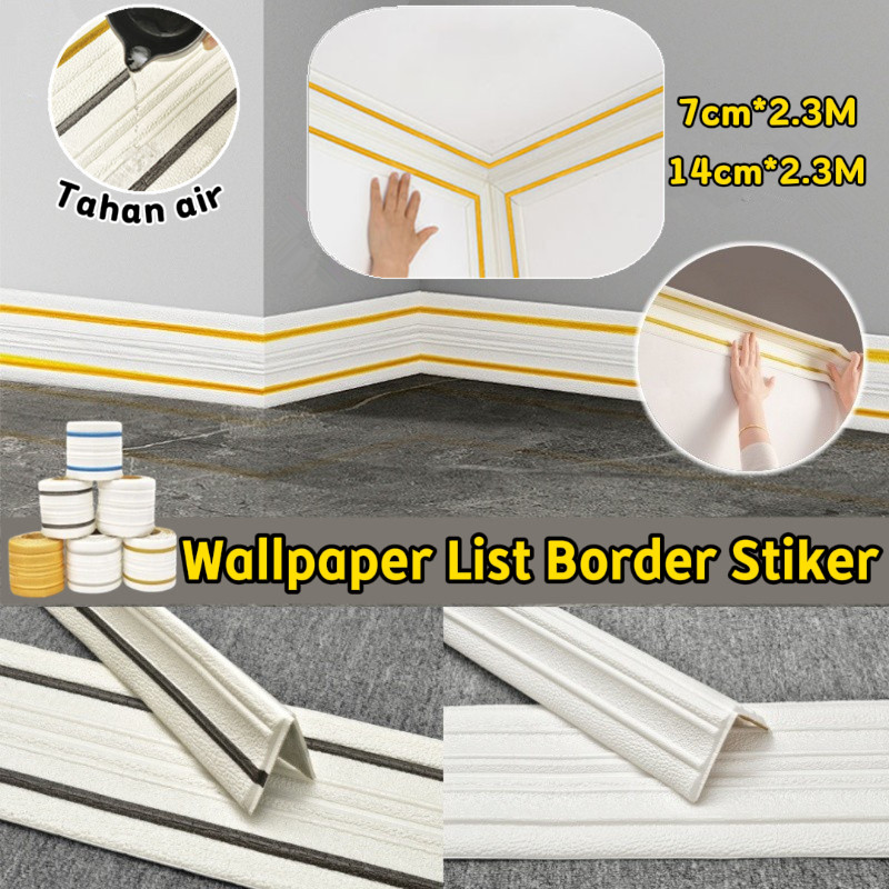 Jual 2.3 Meter Wallpaper List Border Foam Stiker List Dinding 3D ...