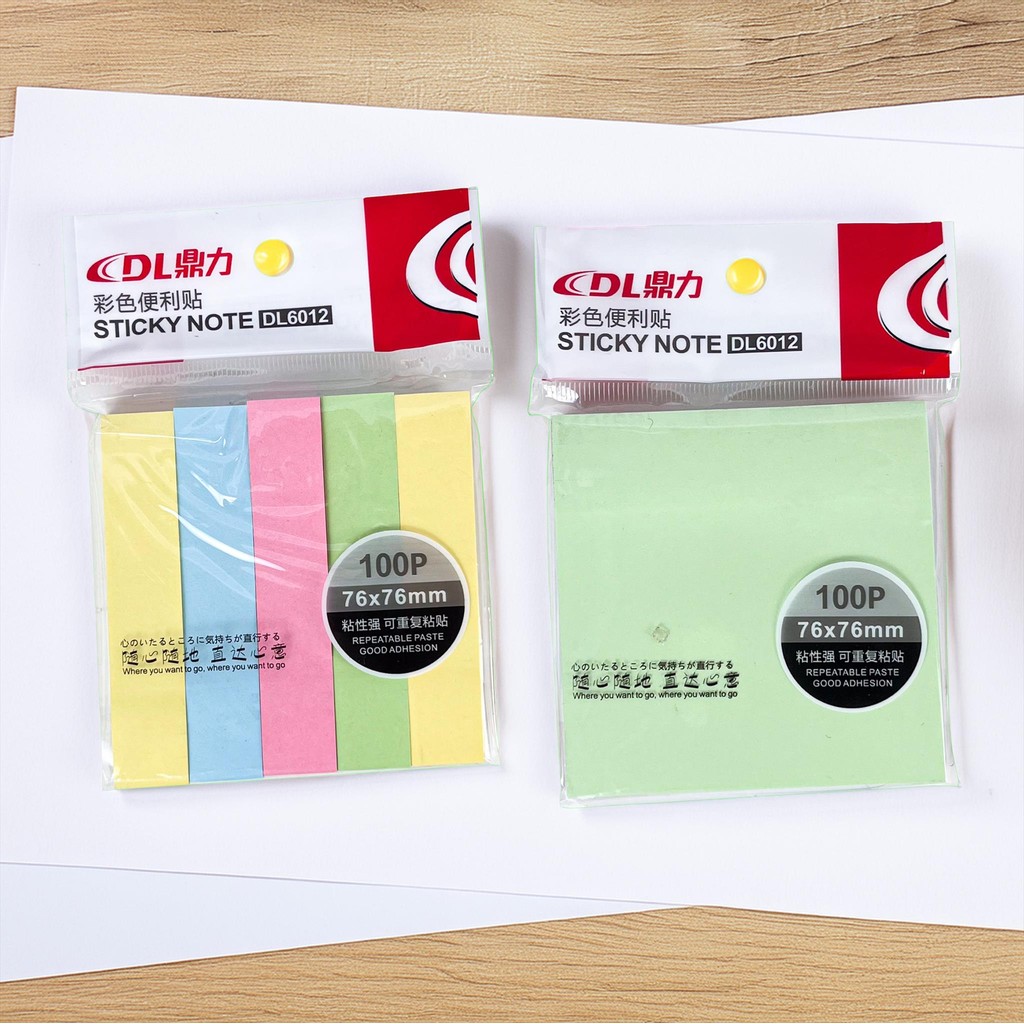 Jual Sticky Notes Memo Polos 100 lembar 4 Warna / Penanda Buku 76x76 ...