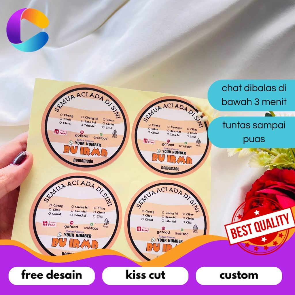 Jual Cetak INC 2-4 Cetak Stiker Label Kemasan Cireng Cilok Cibay ...
