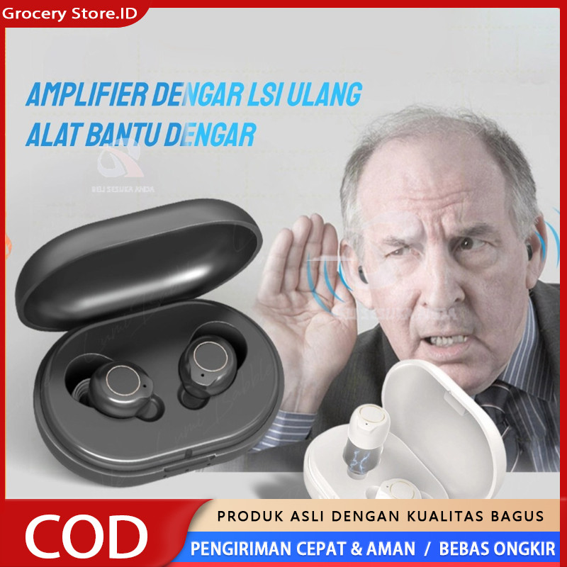 Jual Alat Bantu Dengar Talinga Orang Tua Original Nyaman dan Tidak Terlihat Pengisian Daya ...