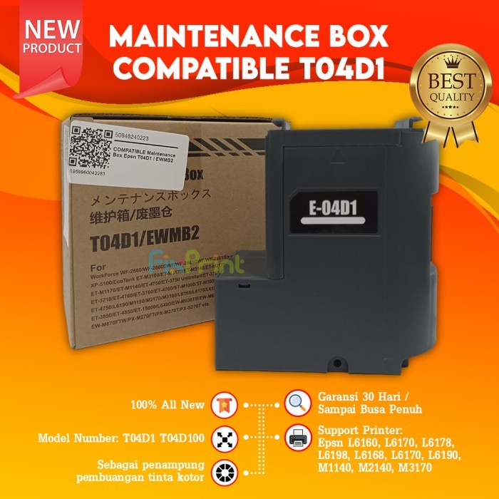 Jual Chip Maintenance Box Epson T04D1 - Resetter Chip Printer L1110 L3100 - Box T04D1 | Shopee ...