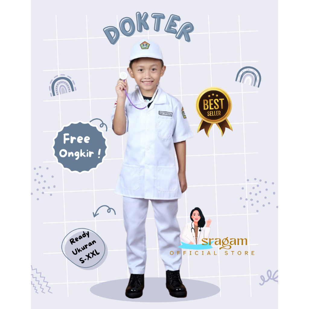 Jual SERAGAM PROFESI ANAK SRAGAM - Baju Profesi Anak Dokter PREMIUM ...