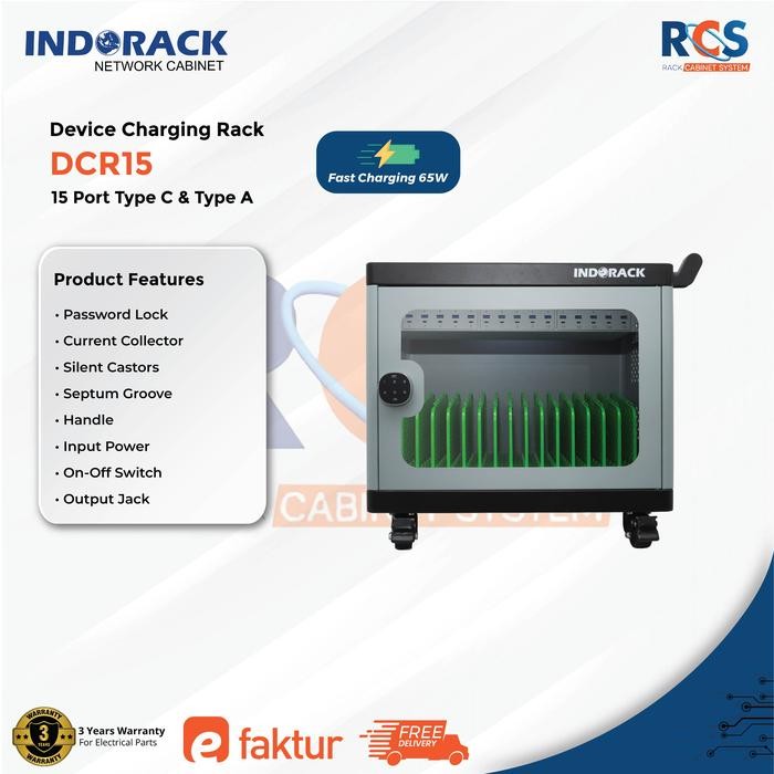 Jual INDORACK DCR15 DEVICE CHARGER RACK 15 INCH With 15 Socket Port and ...