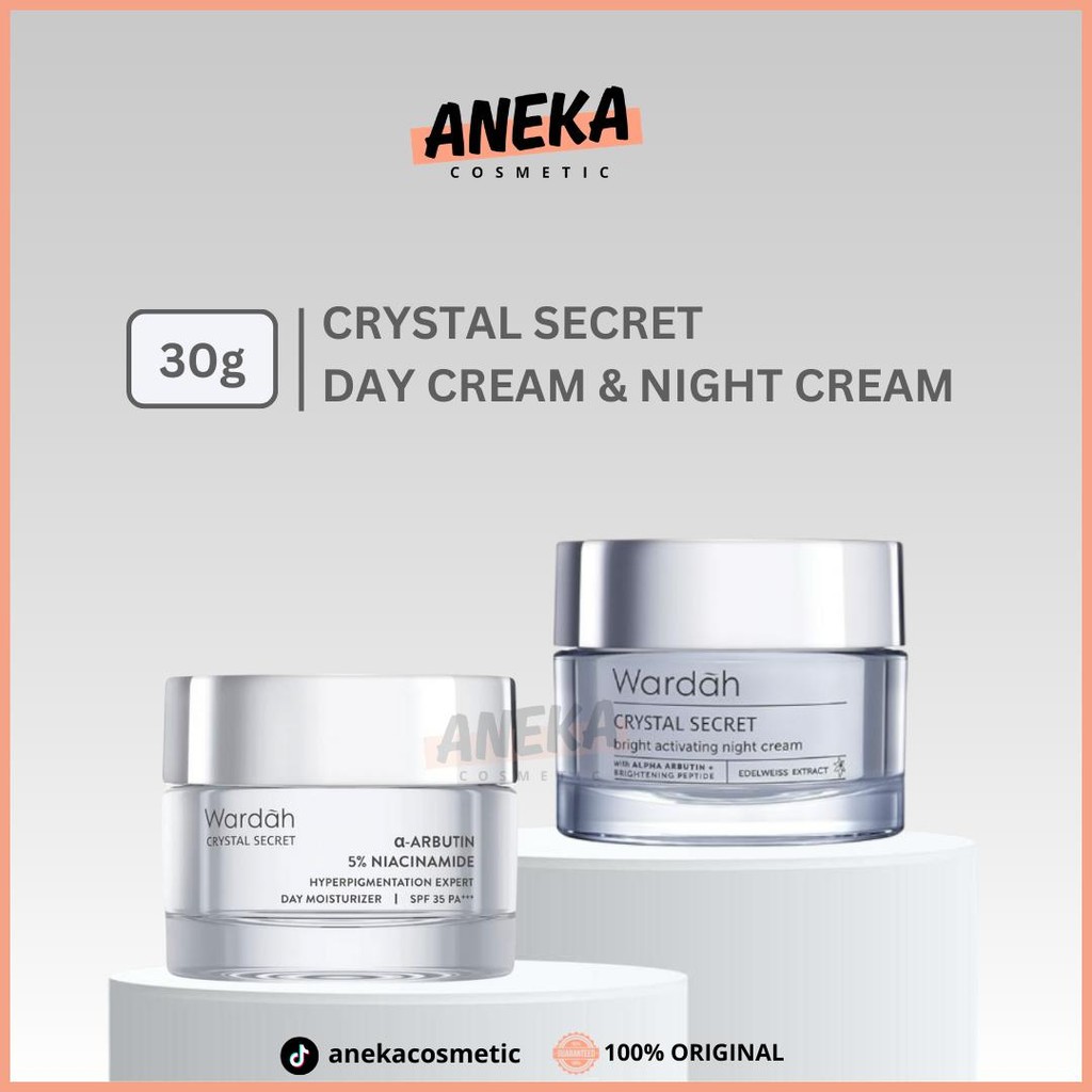 Jual Paket Wardah Crystal Secret Day and Night Moisturizer 30g | Shopee ...