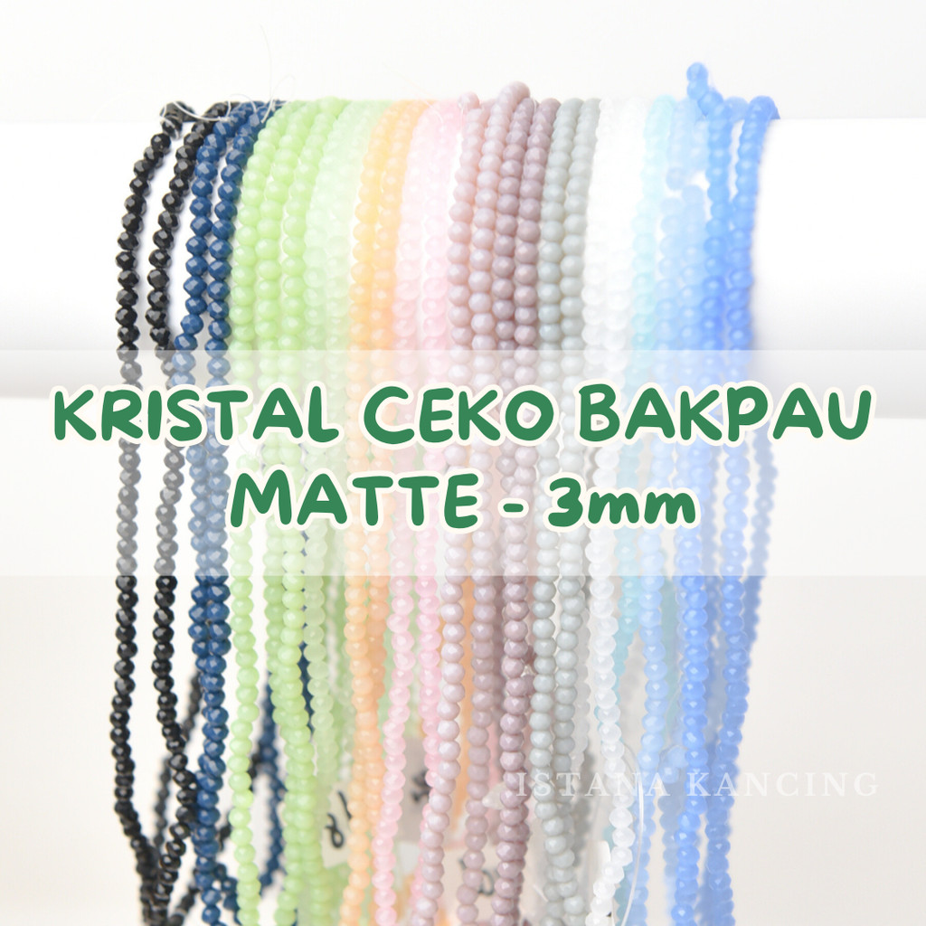 Jual Manik Kristal Kaca 3mm Ceko Bapau Matte Grade A Manik Bulat Per ...