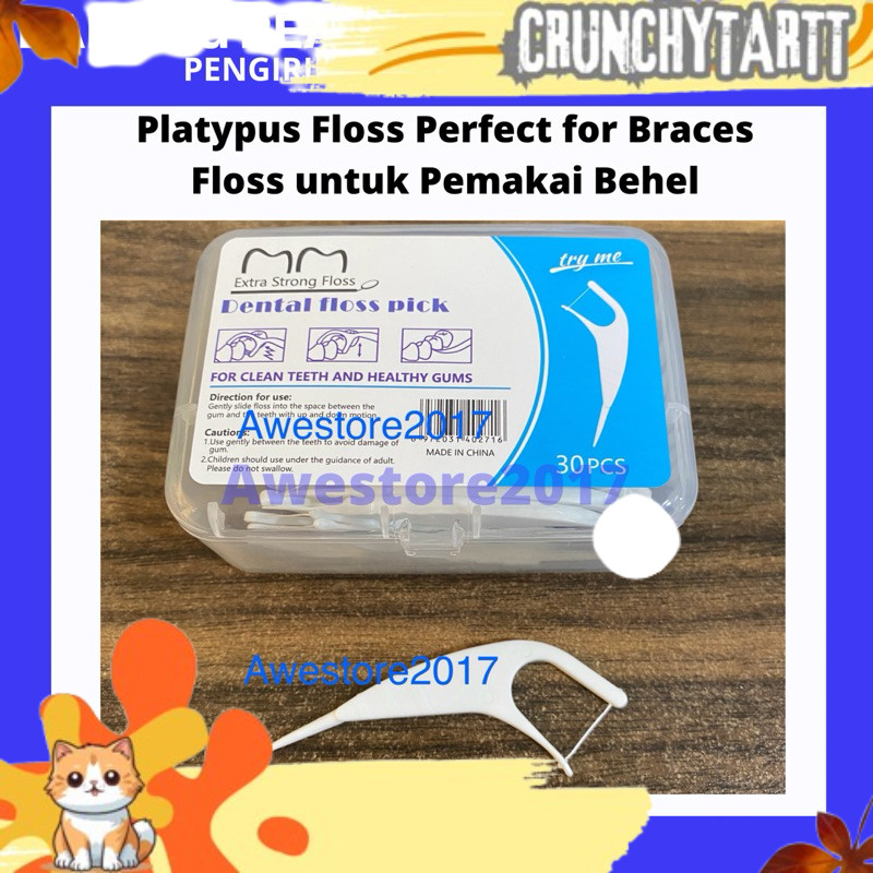 Jual READYYY Platypus Floss Dental For Braces Orthodontic Picks Behel ...