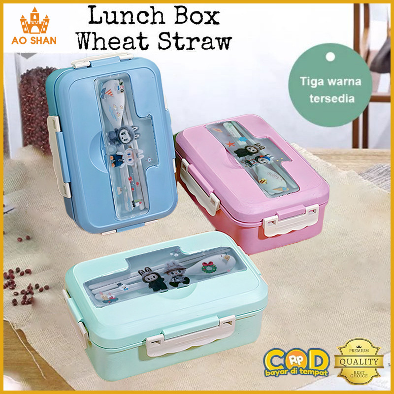 Jual LABUBU Lunch Box Set Kotak Makan 1100ML Free Sendok/1100ML Lunch Box 3 Grid Kotak Bekal ...