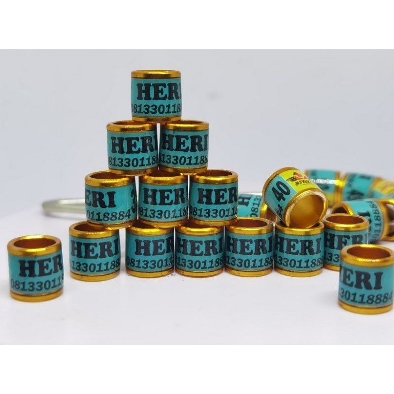 Jual ring burung merpati tinggi 1cm model roda bisa reques nama ...