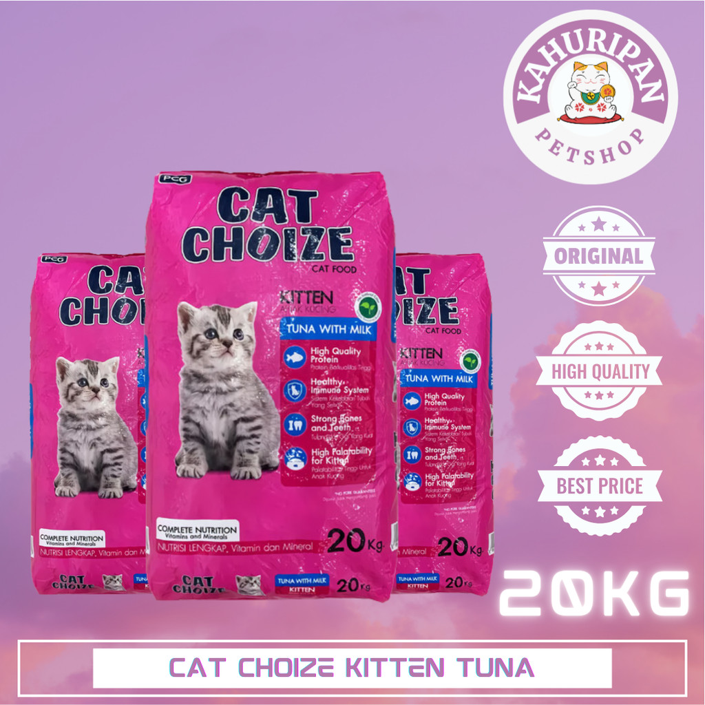 Jual Cat Choize Kitten Tuna Milk 20 Kg | makanan anak kucing 20kg ...