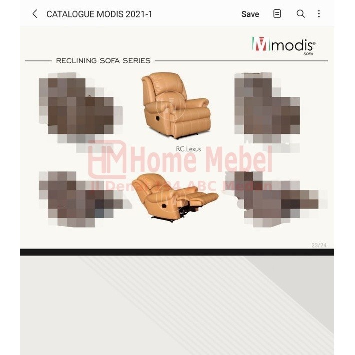 Jual PROMO TERMURAH Sofa Modis 1 dudukan manual recliner sofa type RC ...