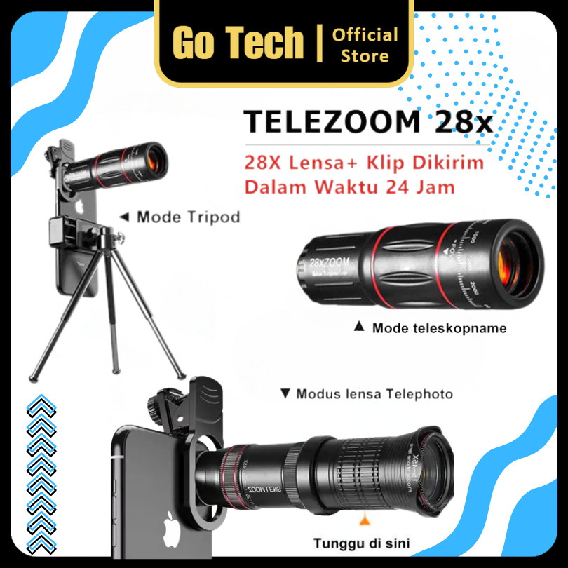 Jual Go Tech - APEXEL 28X Lensa Tele Zoom HP (READY NO PO) Lensa Zoom ...
